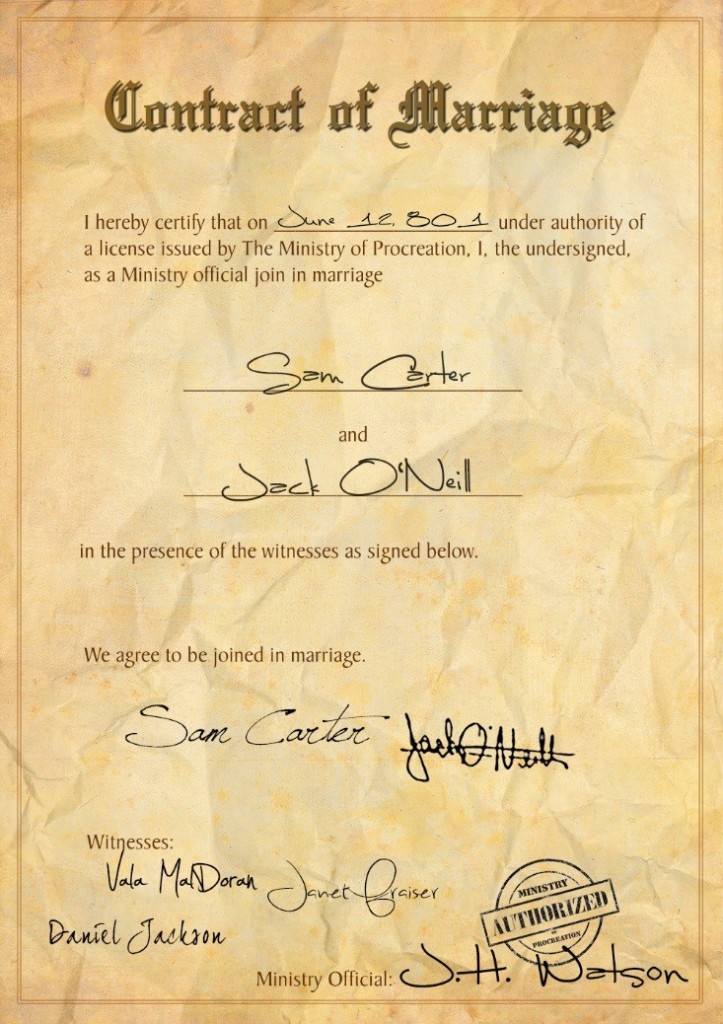 Stargate Aschen 50 – I Do (Stargate SG-1 Sam/Jack Wedding)